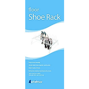 Whitmor 9 Pair Floor Shoe Rack, White