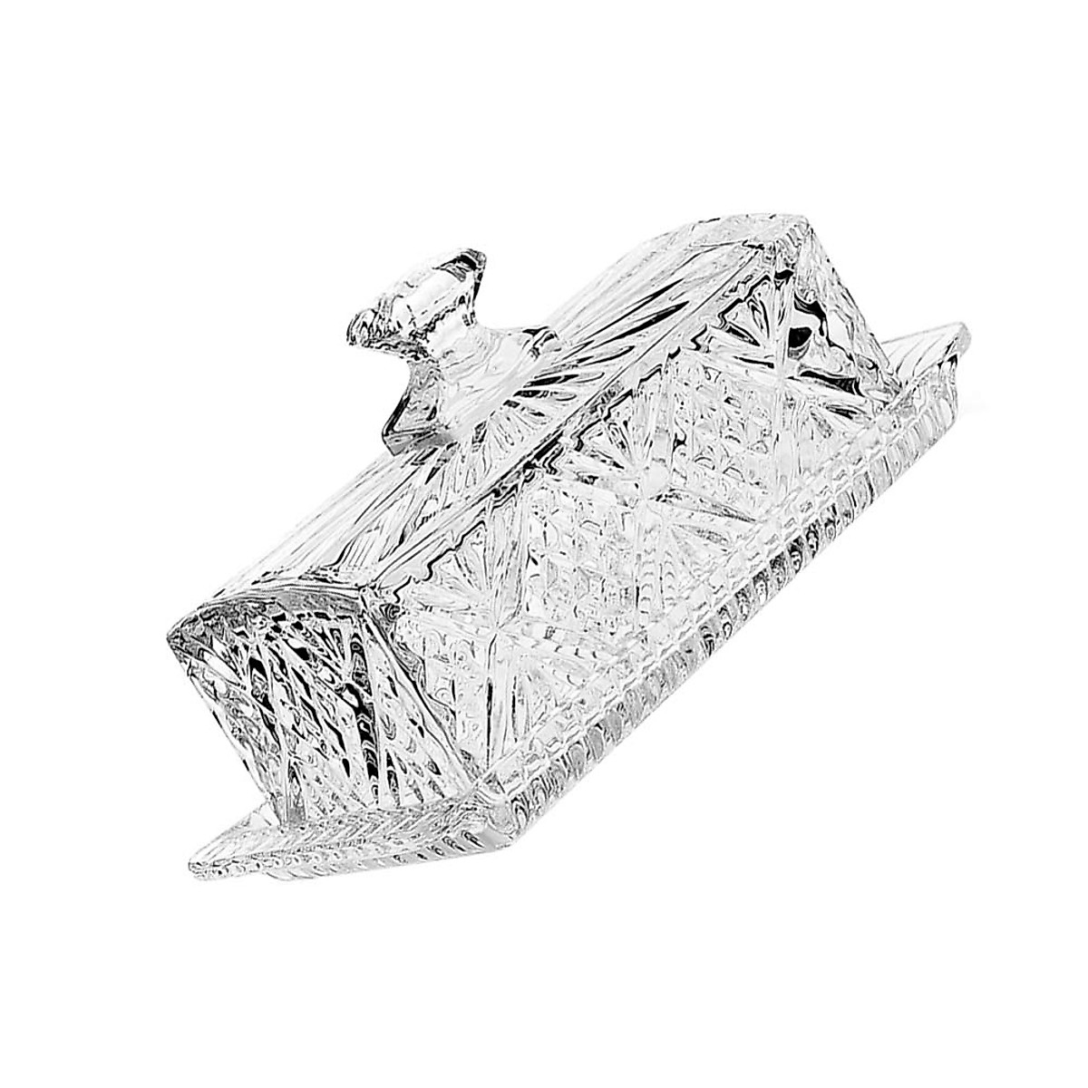 DOITOOL Farmhouse Butter Dish Glass Butter Dish with Lid Butter Keeper Cream Cheese Dish Crystal Butter Tray Serving Dessert Tray Bowl for Cream Cheese Cake Salad Candy Foods Butter Holder