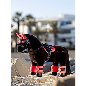 LeMieux Toy Pony Bandages for Toy Pony - Fleece - Simple Fastening - Suitable for Ages 3 Years + - Gift for Kids - Papaya