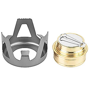 Srliya Alcohol Stove, Outdoor Portable Ultra Light Mini Cooking Spirit Burner Alcohol Fuel Stove BBQ Camping (Grey)