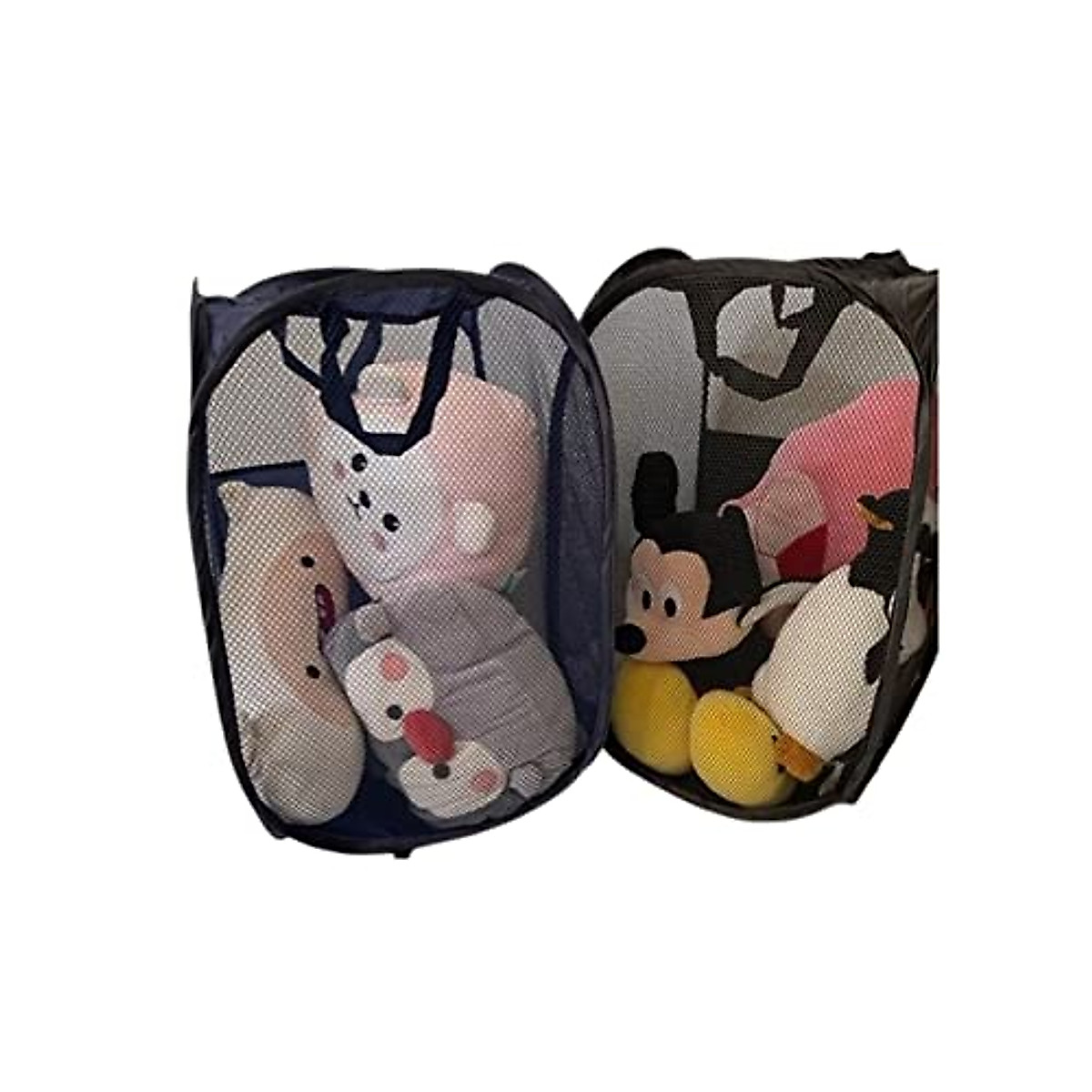 Laundry Pop-up Hamper Dirty Clothes Basket With Carry Handles Durable Fabric Collapsible Design for Clothes 2 Pack