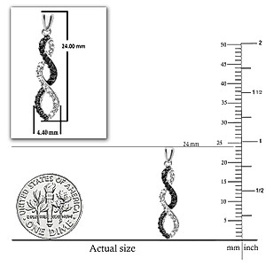 Dazzlingrock Collection 0.10 Carat (ctw) Round Black & White Diamond Infinity Swirl Dangling Drop Post Earrings for Her in 925 Sterling Silver in Screw Back