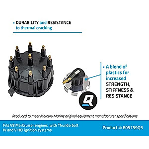 Quicksilver 805759Q3 Distributor Cap Kit for Marinized V-8 Engines by General Motors with Thunderbolt IV and V HEI Ignition Systems