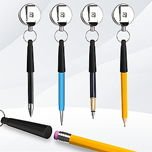 pasezenn 4 Pieces Heavy Duty Retractable Pull Pen Pencil Holder,Ideal Grip for Markers and Carpenter Pencils,Elastic Silicone Pencil Holder for Carpenters, Nurses, Waitresses, Construction Workers