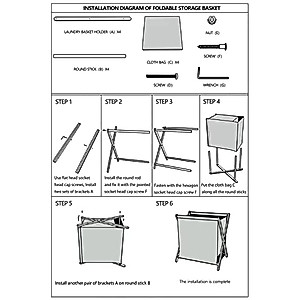 AISEKE Bamboo Laundry Hamper Dirty Clothes Hamper, Portable Folding Clothes Basket Storage with Removable Cotton Liner Fabric Bag - Lightweight for Easy Transportation, Grey