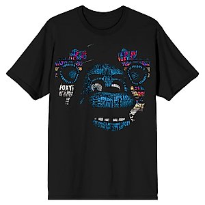 Five Nights at Freddy's Freddy Fazbear Blue Shadow Men's Black T-shirt-3XL