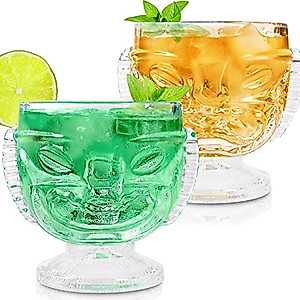 Gusnilo Tiki Cups Cocktail Glasses 17oz Bar Glasses Wine Glasses Cocktail Glass Set,Tiki Bar Tiki Glasses 500 Ml For Home Bar Party Tiki Glasses For Cocktails Tiki Mug Mojito Glass Bar Glassware 2pcs