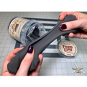 The Foamory Moldable Cosplay Foam Clay (300g Black) High Density Air Dry Clay, EVA Foam Sands Paints Easily, Non-Toxic Safe for Kids, Adults & Crafts