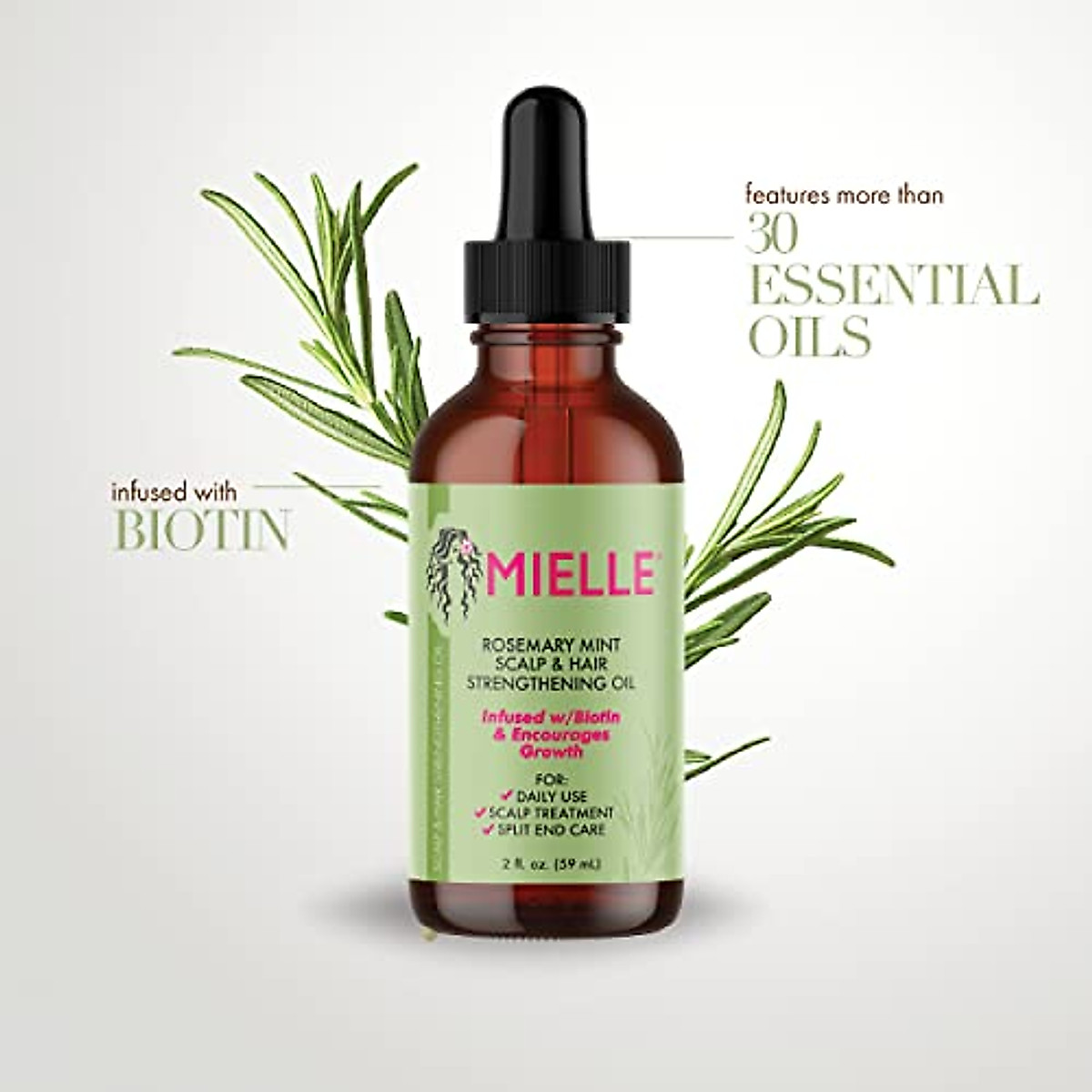 Mielle Organics Bundle Rosemary Mint Scalp & Hair Strengthening Oil + Rosemary Mint Strengthening Shampoo