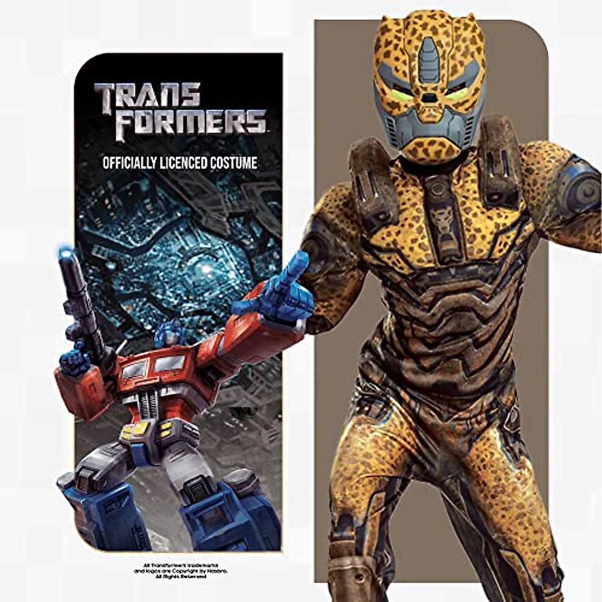 Disguise Cheetor Transformers Costume for Kids, Official Transformers Rise of the Beasts Muscle Padded Costume and Mask, Size (7-8)