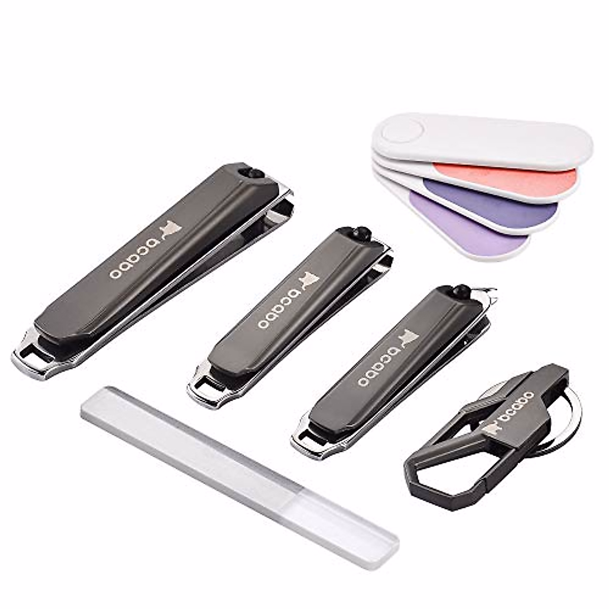 Bcabo Professional 9Pcs Nail Clippers Set, Premium Fingernail Toenail Clipper with Nail File, Toe Nail kit Tool