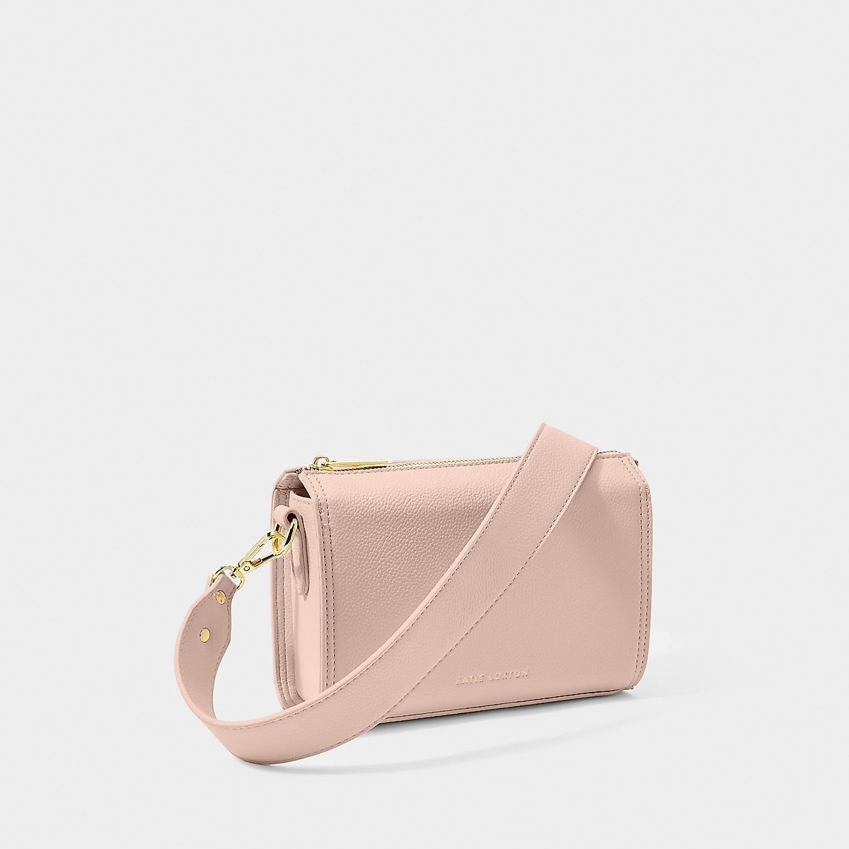 KATIE LOXTON Zana Womens Medium Vegan Leather Convertible Crossbody Handbag Purse Pale Pink