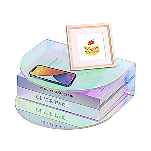 HMYHUM Acrylic Floating Nightstand, Wall Mounted Bedside Table for Bedroom, Hanging, 8 lbs Load, 10.5" L x 10" W x 4" H, Colorful
