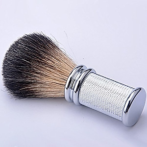 CSB Hand Made Pure Black Badger Hair Shave Brush with Chrome Metal Handle