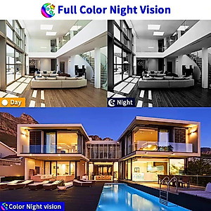 EVERSECU 1080P 24/7 Full-time Color Spotlight Night Vision HD Analog Bullet Security Camera with Warm Light LEDs, 2MP (HD-TVI/AHD/CVI/Analog) 4-in-1 CCTV Camera Outdoor Weatherproof