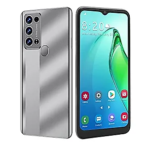 Yoidesu 5G Unlocked Android Smartphone, 6.5in IPS HD Screen 6GB RAM 128GB ROM Ultra Thin Mobile Phone, 5000mAh 12MP16MP HD Camera, Face ID Fingerprint Unlocked Cellphone for Android 12(Grey)