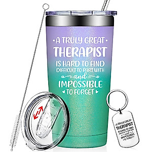 Grifarny Therapist Gifts Mental Health - Physical Therapist Gifts for Women - Christmas, Thank You Gifts for Therapist - A Great Therapist is Hard to Find - Therapist Tumbler Cup 20oz