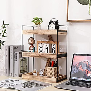 3 Tier Bathroom Organizer Countertop, Vanity Stand Shelf Skincare Organizers Counter Tiered Tray ,Sink Organization Kitchen Spice Wood Rack