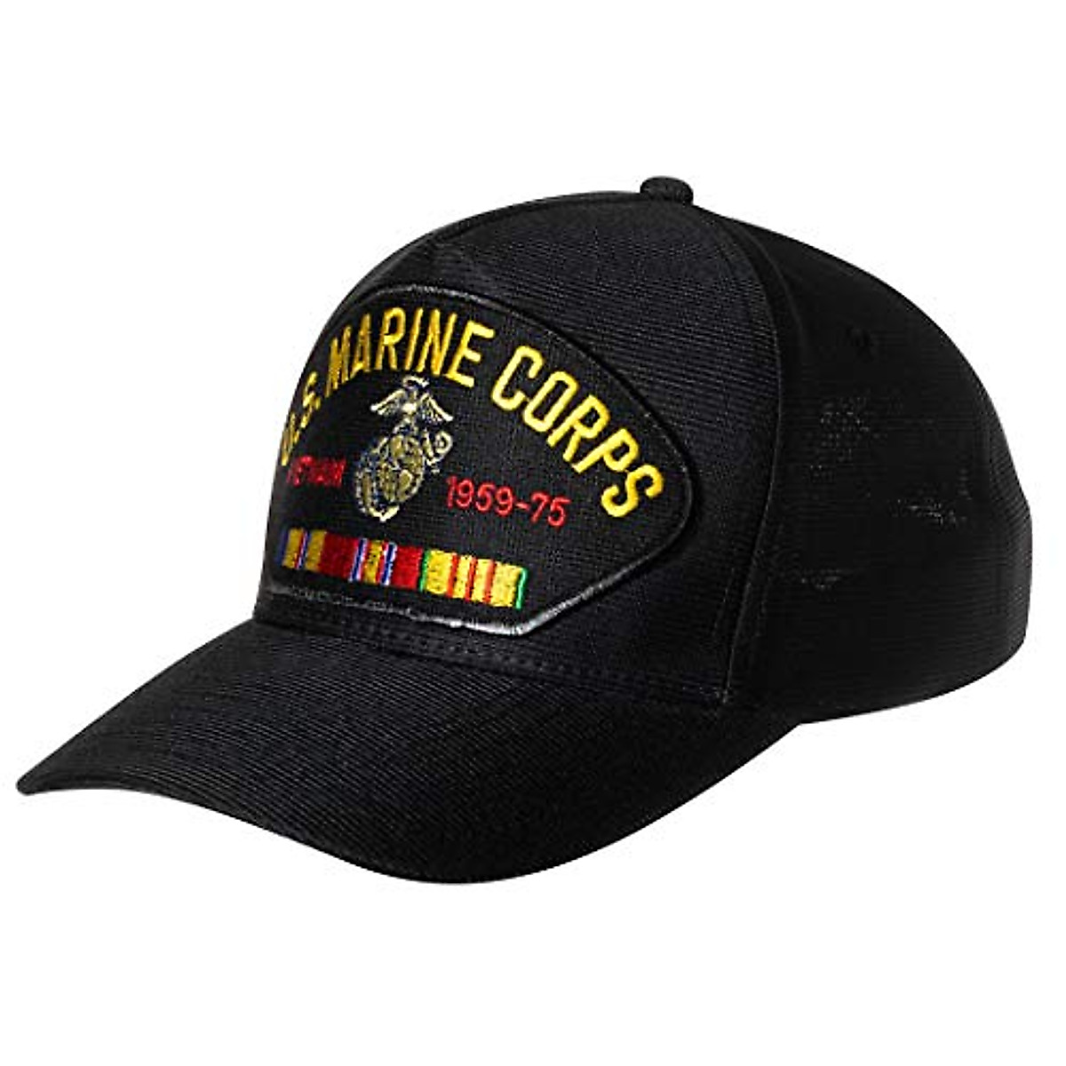 Officially Licensed United States Marine Corps Vietnam Veteran Emblem Patch Hat Black Baseball Cap