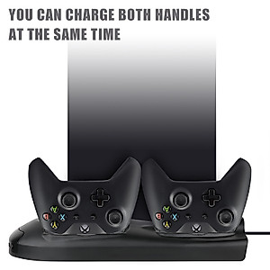 Puroma Vertical Stand Only for Xbox One X Cooling Fan with Controller Charger Charging Station Game Discs Storage and 3 USB Ports