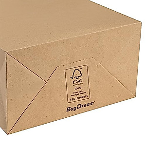 BagDream Brown Kraft Paper Welcome Gift Bags Bulk with Handles 25Pcs 8x4.25x10.5 Inches Shopping Gifts Wedding Bags, Good for Packaging, Retail, Party, Craft, Recycled, Goody and Merchandise Bags