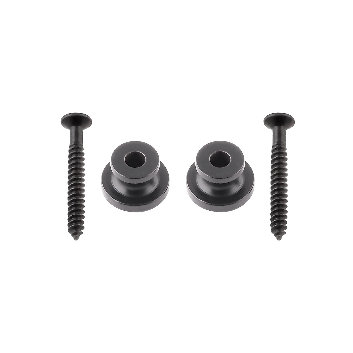 Rubatone Guitar Strap Buttons Strap Pins End Pins for Acoustic Guitar Electric Guitar Banjo Ukulele Mushroom Head Set of 2pcs Black.