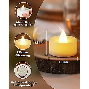 Homemory Value 100Pack Flameless LED Candles Tea Lights Battery Operated, 200+Hours Electric Fake Candles Tealights for Votive, Halloween, Pumkin, Ofrenda, Diya, Table Decor, Funeral, Christmas