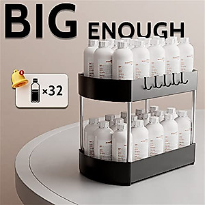 JZVXX Under sink organizers and storage, Bathroom kitchen cabinet organizer, Anti Rust- Hydrophobic design- Extra large volume- Black(zwj-hs-1)