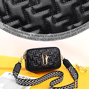 FOXLOVER Women's Crossbody Bags Leather Small Shoulder Bag Purses for Women Quilted Chain Lady Casual Lattice