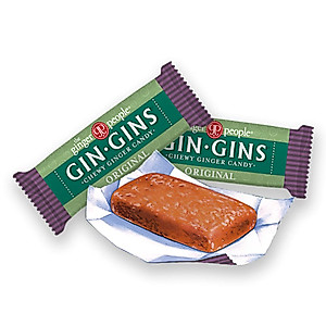 GIN GINS Original Chewy Ginger Candy by The Ginger People® - Anti-Nausea and Digestion Aid, Individually Wrapped Healthy Candy - Original Ginger Flavor, Large 1 lb Bag (16oz) - Pack of 1