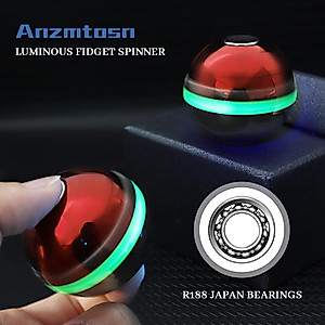 Cool Spere Fidget Spinners for Kids Adults, Magic Sphere Hand Finger Spinner Glow in The Dark, Metal Handheld Gadget Desk Toy Luminous Fingertip Gyro Goody Bag Fillers Idea Gift Prize Collection