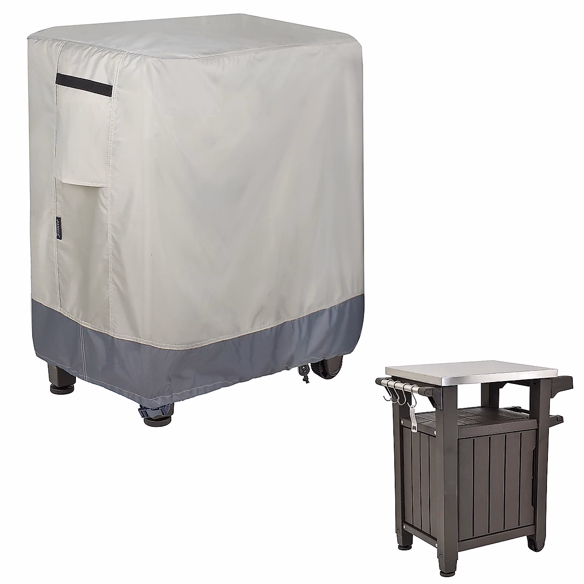 STEECA Patio Prep Table Cover for 30 Inch Keter Unity Small Portable Table, Waterproof Outdoor Dining Cart Table Cover 30L x 23W x 34H inch