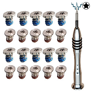 shinedisk 2 Sets Replacement Screws with Screwdriver for MacBook Pro 13 or 15 inch Retina Display A1398 A1425 A1502 2012 to 2015, Bottom Case Cover P5 Pentalobe Repair Tool Kit Laptop PC