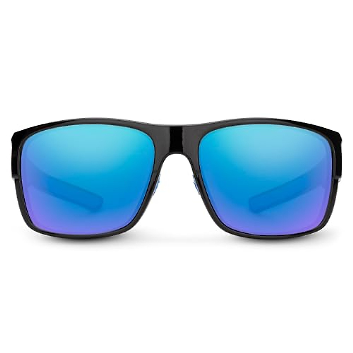 Suncloud Range Polarized Sunglasses – 100% UV Protection – Comfortable Fit, Trendy Design – for Men & Women – Black + Polarized Blue Mirror Lenses