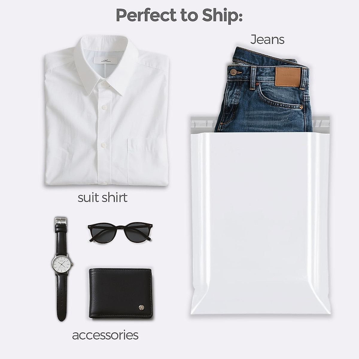 Fuxury 10x13 Inch 100 Pcs White Poly Mailers Shipping Envelopes, Self-Sealing Envelopes, Boutique Custom Bags, Enhanced Durability Multipurpose Envelopes, Keep Items Safe & Protected