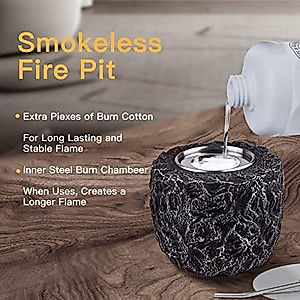 IMMEK Concrete Tabletop Fire Pit with 2 Roasting Sticks- Fire Bowl, Table top firepit, Portable Mini Indoor/Outdoor fire Pit