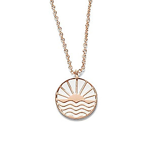 Pura Vida Rose Gold Sunrise to Sunset Medallion Necklace - 16-Inch, 2" Extender