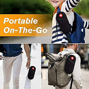 SITHON EpiPen Medical Carrying Case Insulated, Travel Medication Organizer Bag Emergency Medical Pouch Holds 2 EpiPens, Asthma Inhaler, Anti-Histamine, Auvi-Q, Allergy Medicine Essentials, Black