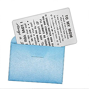 HLQYMZ Mom Gifts from Son - I ove You Mom Birthday Gifts - Thank You Mom Wallet Card Gifts