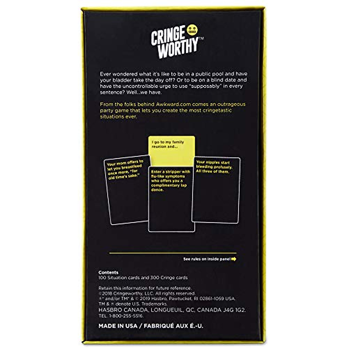 Cringeworthy Game, Adult Party Game of Awkward Situations for Ages 17 and up, Adult Content, Party Card Game