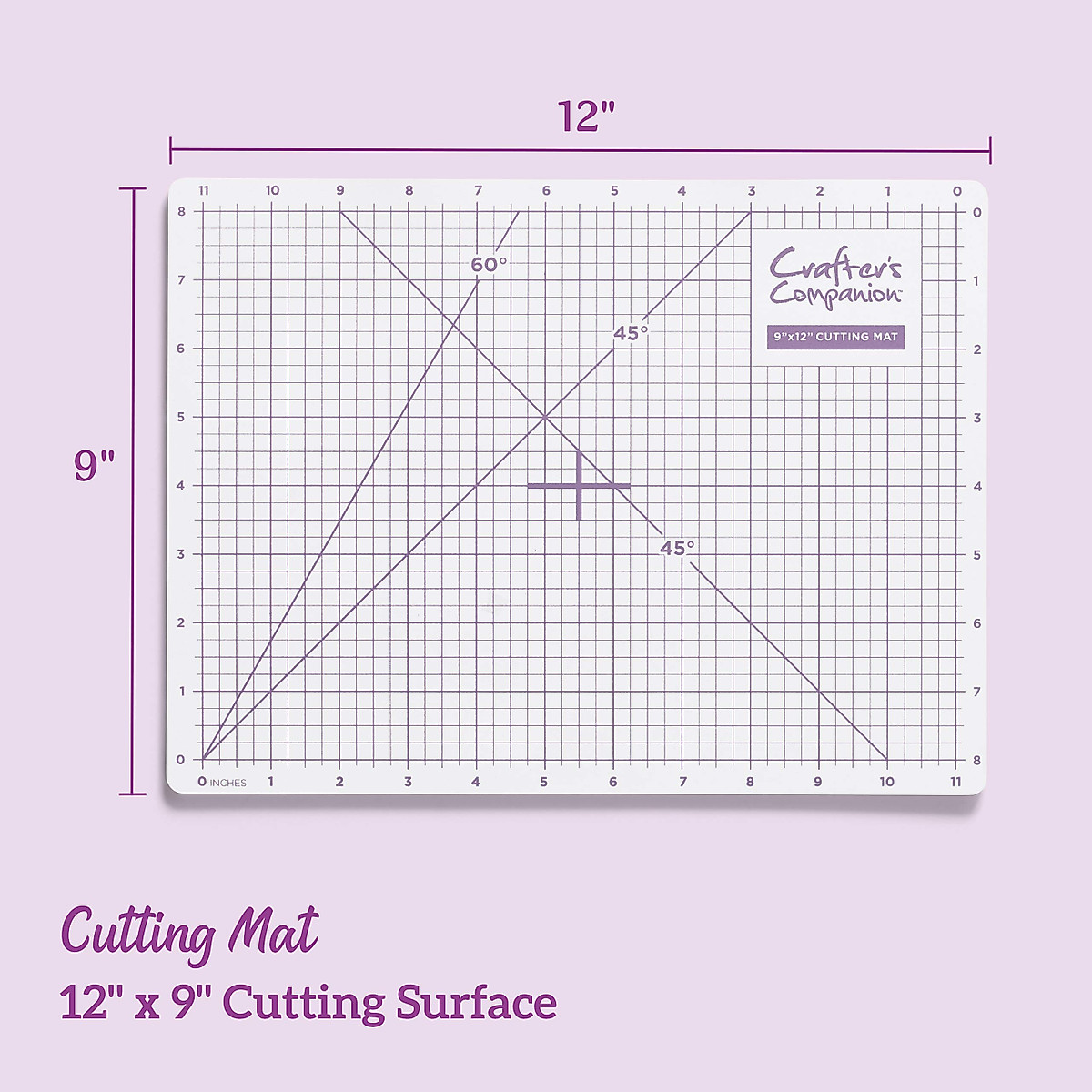 Crafter's Companion Cutting Mat for Paper and Card Crafting & Cutting Projects-12 x 9 Inch, Clear