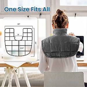 Weighted Heating Pad for Neck and Shoulders- 2.4lb Electric Neck Heating Pads for Neck Cramps Pain Relief, Heat Pads with 6 Heating Levels, 4 Auto-Off, Gifts for Women Men Mom Dad, 22"x22"