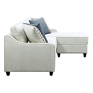 Montgomery Sectional Sofa with Track Arms and Chaise Cream