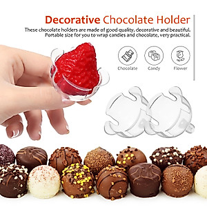TOYANDONA 100pcs Chocolate Holder for Bouquet, Clear Chocolate Box Holder Plastic Chocolate Holder Case Chocolate Wrappers Candy Packaging Holder for Birthday Wedding Party Decorations