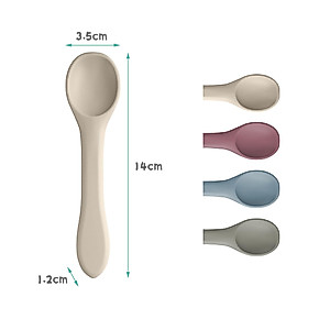 Vicloon Silicone Baby Feeding Spoons, 4 PCS Baby Spoons, First Stage Feeding Spoons for Infants, Silicone Baby Spoons Ultra-Durable & Chewproof, Silicone Feeding Spoons Dishwasher Safe,Baby Utensils