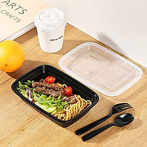 kantaj 60-Pack Plastic Food Containers with Lids (28 oz) Meal Prep Container Reusable (60 Lids + 60 Containers) To Go Containers for Food, BPA-Free, Freezer, Microwave, Dishwasher Safe. Sturdy