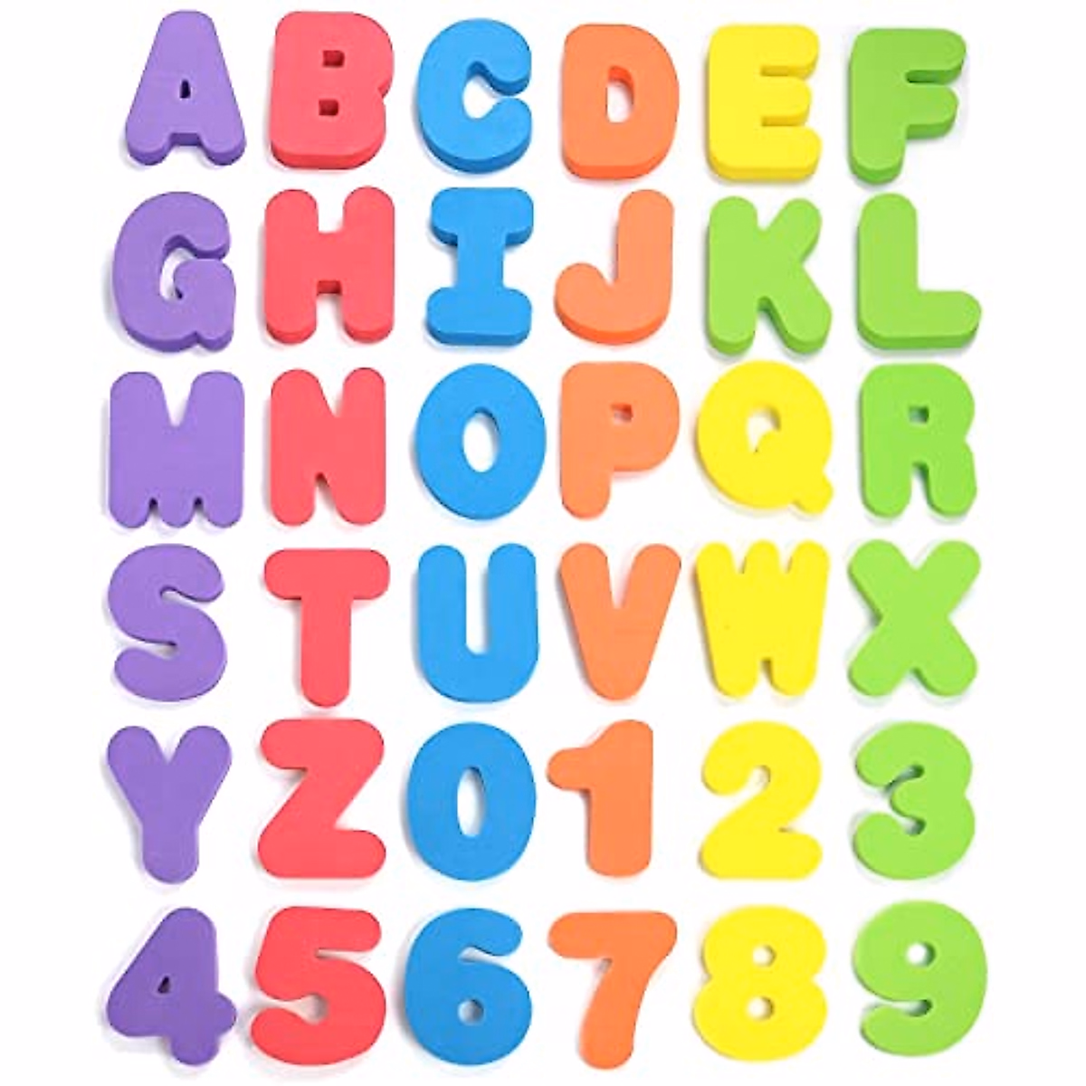 Click N’ Play 36 Piece Play Set of Bath Foam Letters & Numbers with Mesh Bag Organizer, Non Toxic & BPA Free, Colorful, Educational & Fun ABC Foam Bath & Shower Toys for Baby & Toddlers