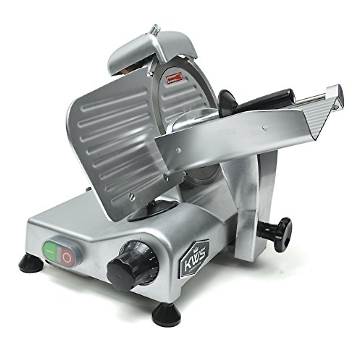 KWS MS-6ST Premium 200w Electric Meat Slicer 7.67-Inch in Silver Teflon Blade, Frozen Meat Deli Meat Cheese Food Slicer Low Noises Commercial and Home Use