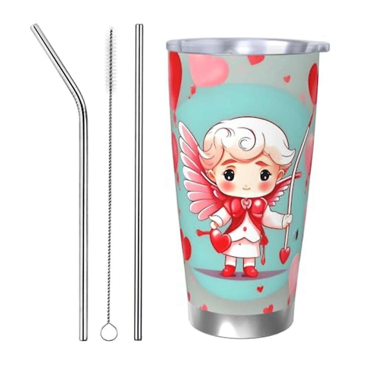 WXZYFP Car cup (single silver rim), can use a straw or drink directly, easy to use.Cute loving boy