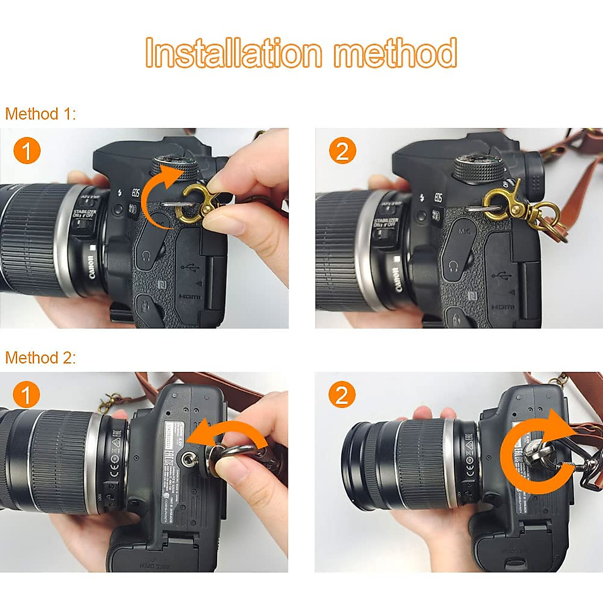 Kasla Camera Strap,Camera Straps for Photographers,Leather Dual Camera Strap for Two Two DSLR/SLR Cameras (Black)